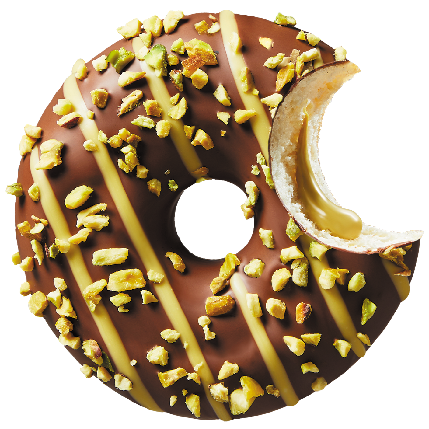 Donut pistachio filling & milk chocolate